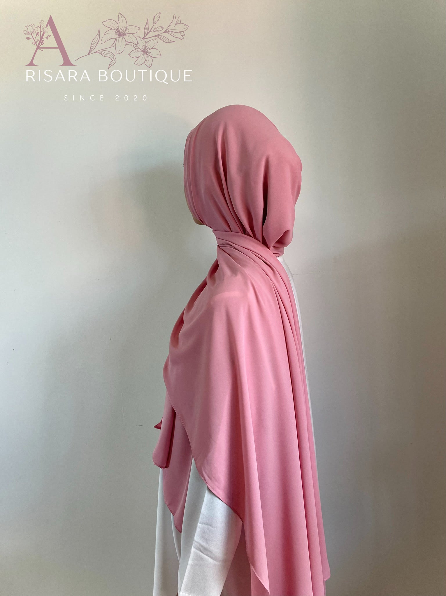 Medina Silk Flamingo | Hijab | Niqab | Set – Arisara Boutique